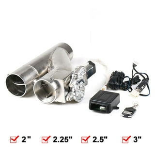 2×2.25" 57mm Electric Exhaust Dual Valve Cut out Downpipe Y Pipe ...