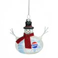 3.75" Snow Filled Glass Country Snowman Pepsi Christmas Ornament ...