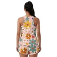 Binienty Flowers Pattern Women's Tankini Shorts Set, Polyester Spandex ...