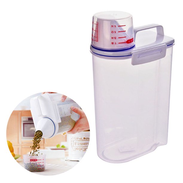 2L Kitchen Food Cereal Grain Bean Rice Plastic Storage Container Box;2L ...