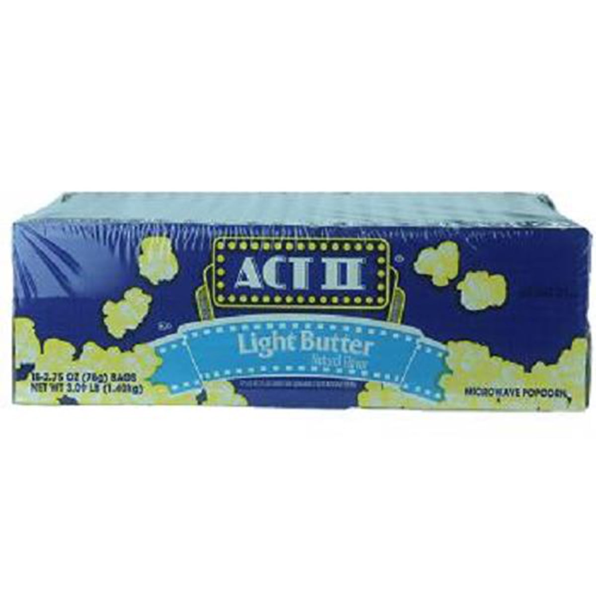 ACT II POPCORN LIGHT BUTTER 2.75 oz Each ( 18 in a Pack ) - Walmart.com
