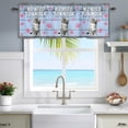 Cat Pink Paw Print Valances for Windows, Rod Pocket Kitchen Valance ...