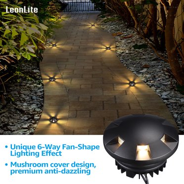 LEONLITE 18 Pack LED Landscape Pathway Light, 12-24V Low Voltage Side ...
