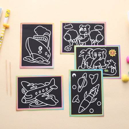 Children DIY Magic Scratch Art Painting Paper Educational Scraping ...