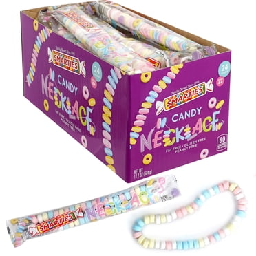 Smarties Candy Necklaces 18 Pack, Individually Wrapped Smarties Candy ...