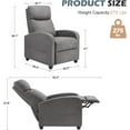 Smug Recliner Chair Massage Reclining for Adults, Comfortable Fabric ...