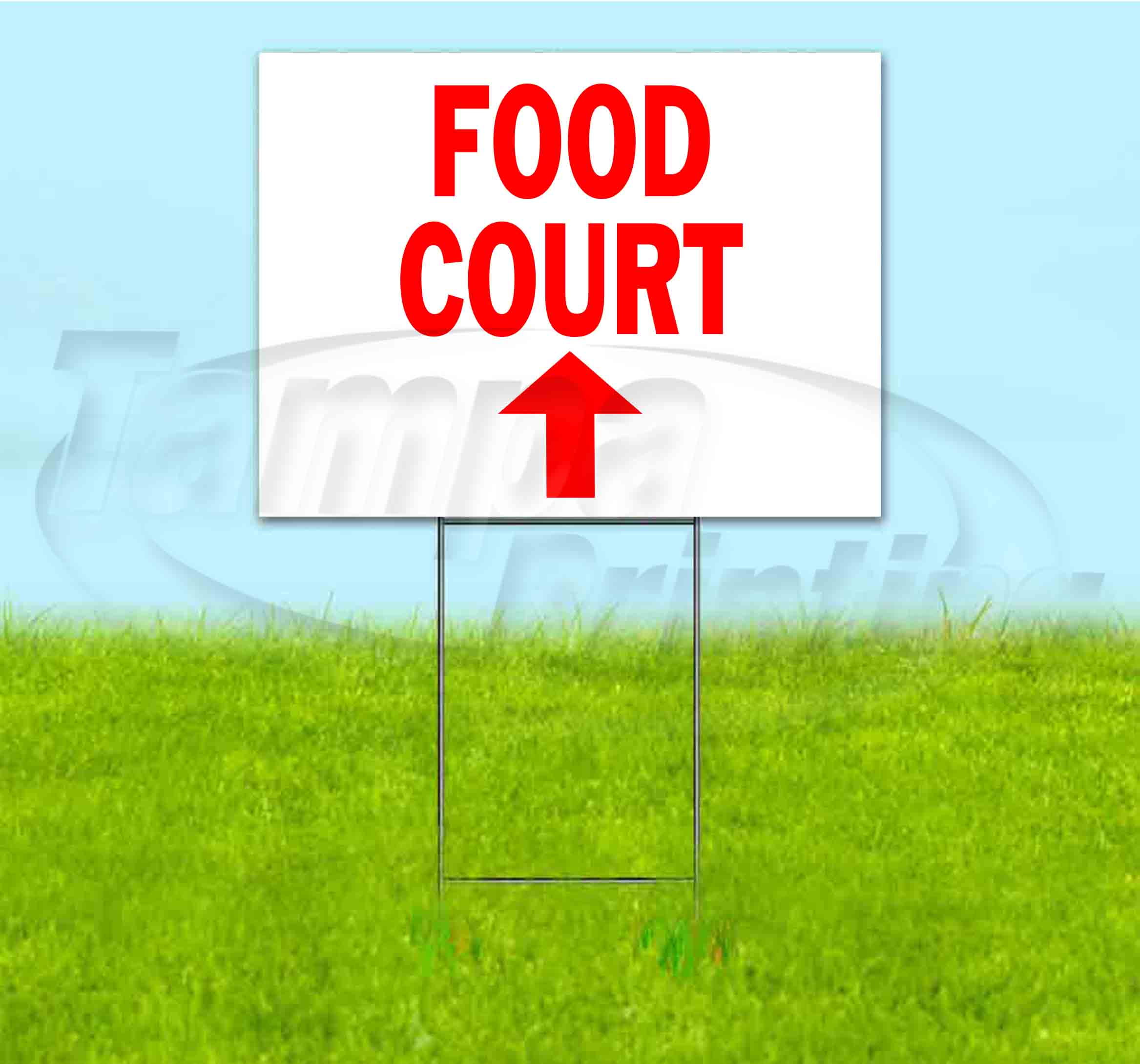 Food Court 2 Up (18" x 24") Yard Sign, Includes Metal Step Stake ...