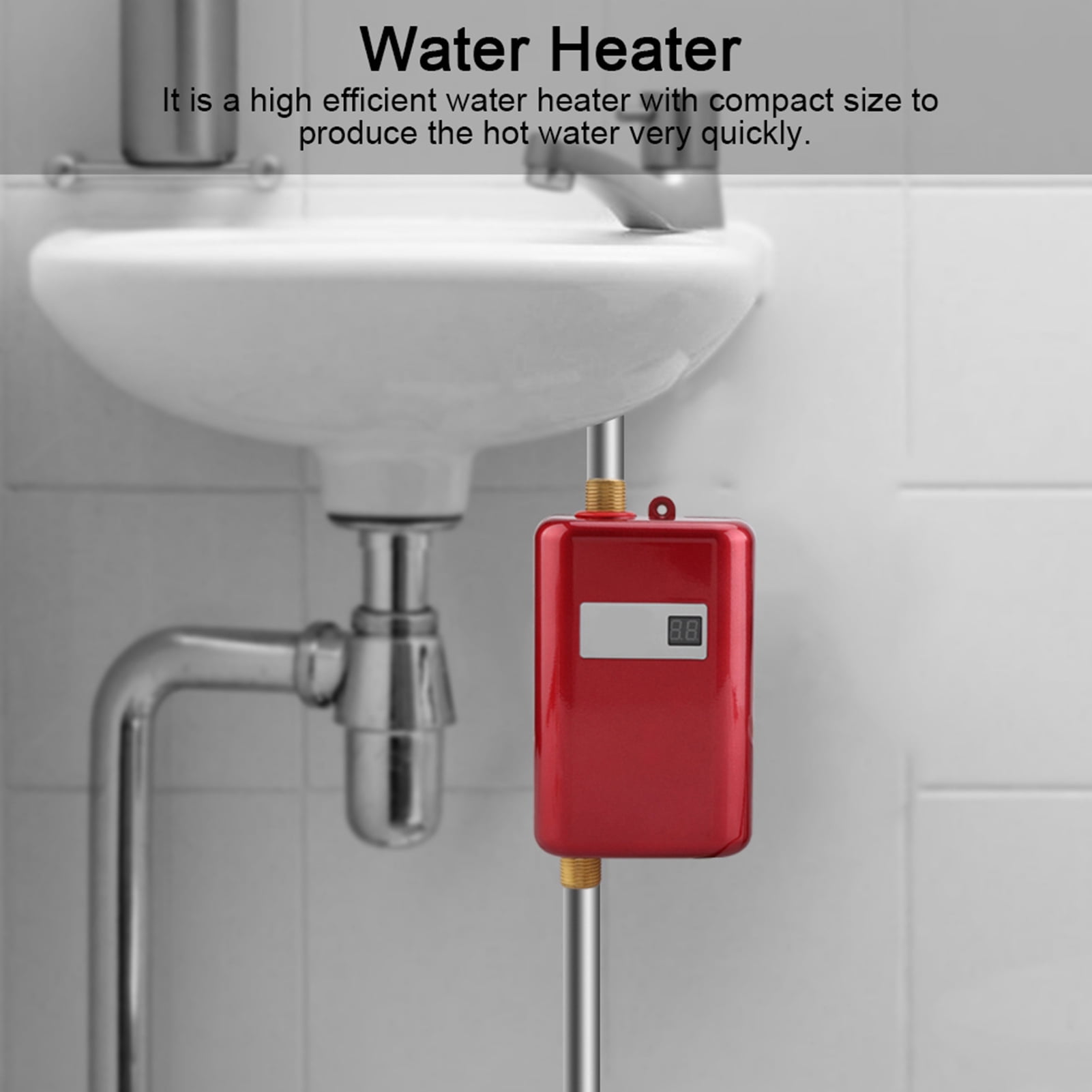 Tankless Water Heater, 3KW Portable Mini Electric Hot Water Heater ...