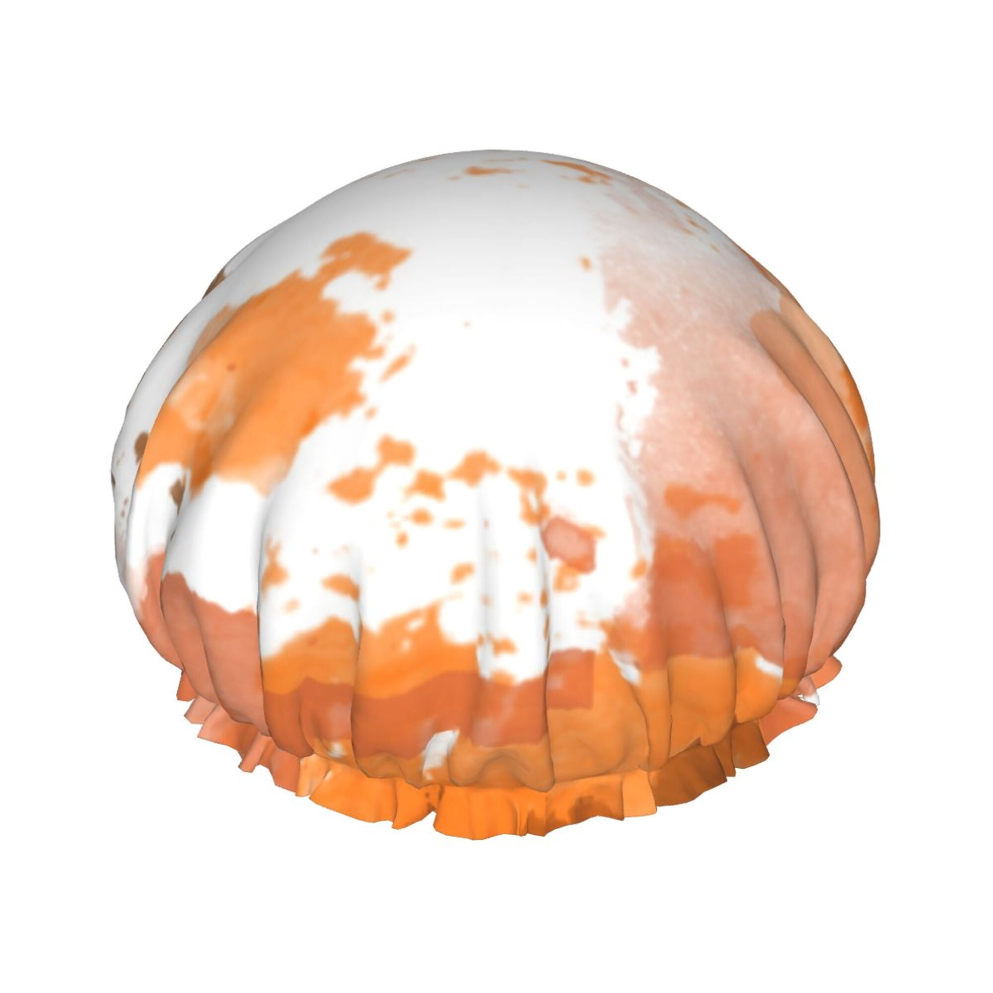 YFYANG Women's Double Waterproof Shower Cap, Orange Watercolor Texture ...