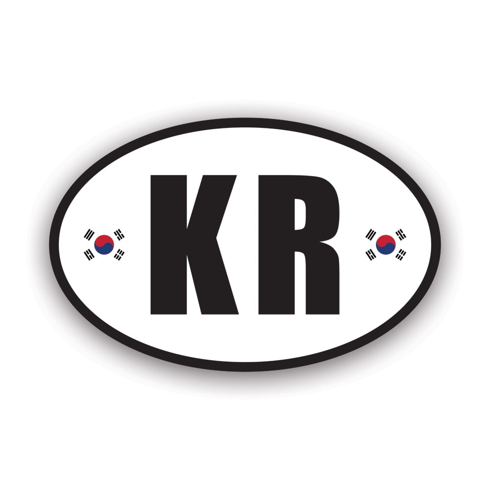 South Korea Oval Sticker Decal - Self Adhesive Vinyl - Weatherproof ...