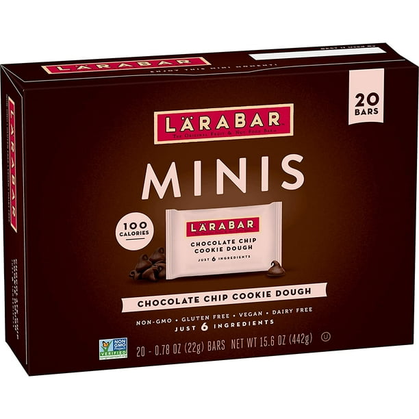 Larabar Chocolate Chip Cookie Dough Mini Bars, Gluten Free Vegan Bar ...