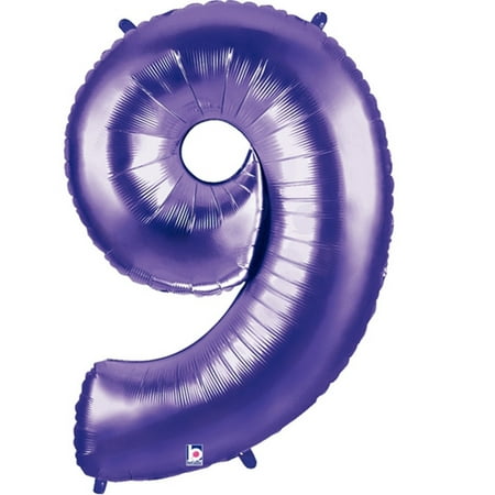 Giant Purple Number 9 Foil Balloon 40" - Walmart.com