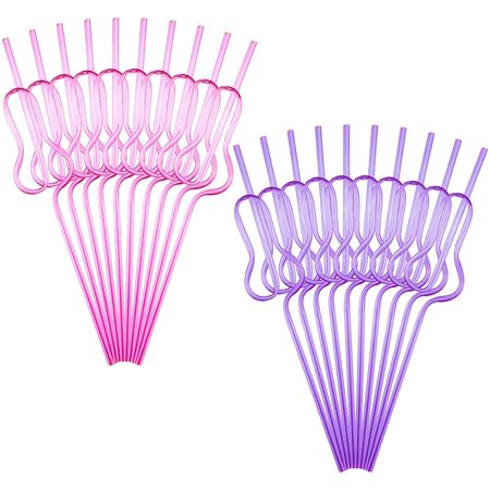 20 Pieces Bride Drinking Swirly Straw B096LVMBH2Party Loop Straw ...
