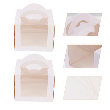20Pcs Transparent Cake Box Heart Shaped Cake Box Bakery Packing Box ...