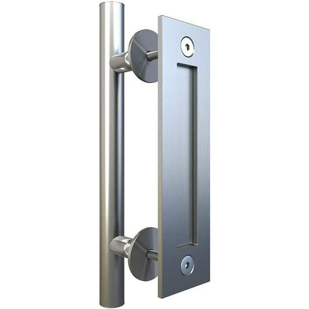 Set of pull and recessed handles for sliding door and wooden door with ...