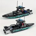 89pcs City Police Moc SWAT Black Camouflage Sea Speedboat Assault Boat ...