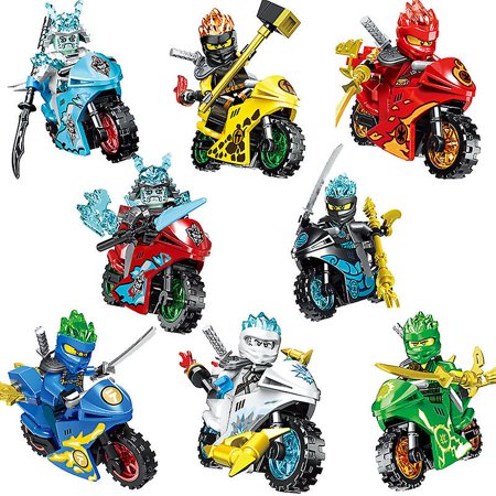 Ninja Motorcycle Assembled Building Blocks 8 Compatible Small Particle ...