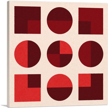 ARTCANVAS Mid-Century Modern A Window of Shapes Canvas Art Print - Size: 36" x 36" (1.50" Deep ...