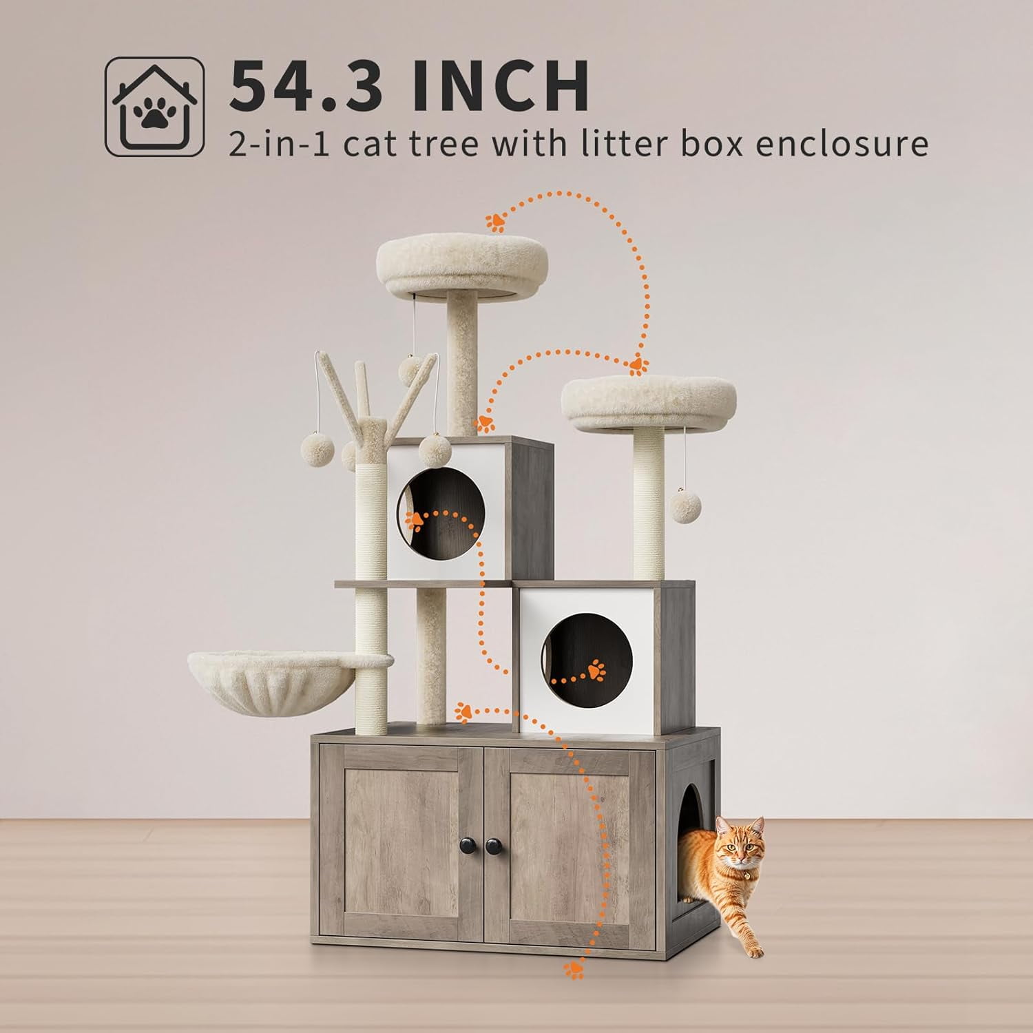 Click here for Eastvita Cat Litter Box Enclosure With Tree Tower... prices