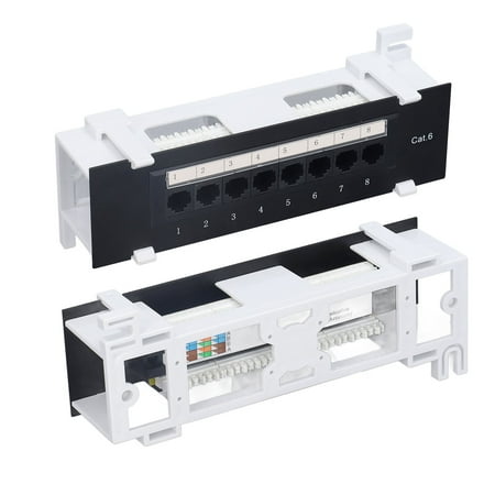 Ecomeon CAT6 Patch Panel,Patch Panel 8 Ports CAT6 Cable Rackmount 568A ...