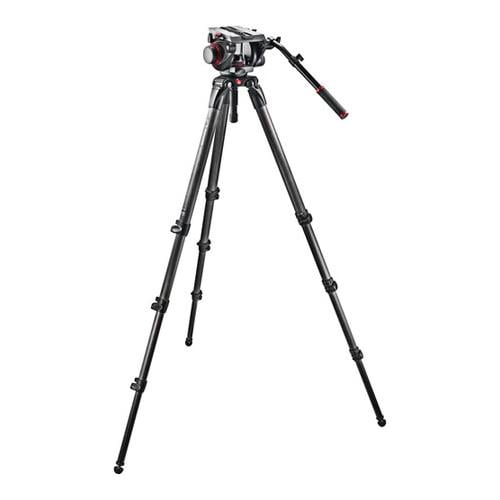 Manfrotto 509HD Video Head with 536 Carbon Fiber Tripod Legs and Padded ...