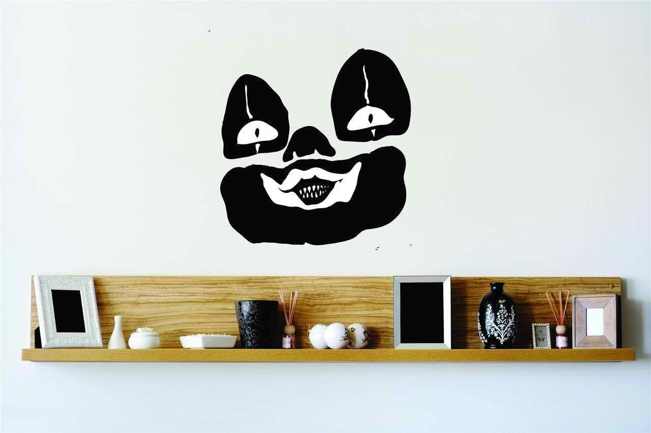 Evil Clown Scary Vinyl Wall Decal Peel & Stick Sticker Home Halloween ...