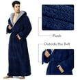 AMITOFO Long Hooded Robe for Men, Soft Plush Fleece, Full Length, Warm ...