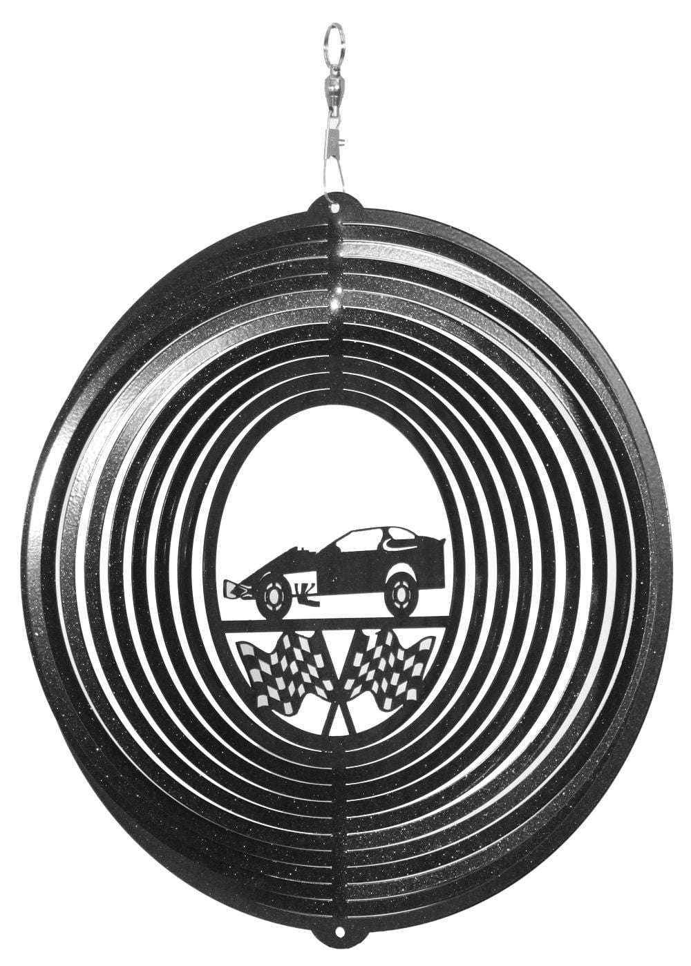 SWEN Products MODIFIED RACE CAR RACING Swirly Metal Wind Spinner ...