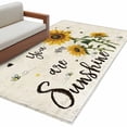 Area Rug 48×72in, Farm Sunflower Bee Heart Floor Carpet Living Room Rug ...