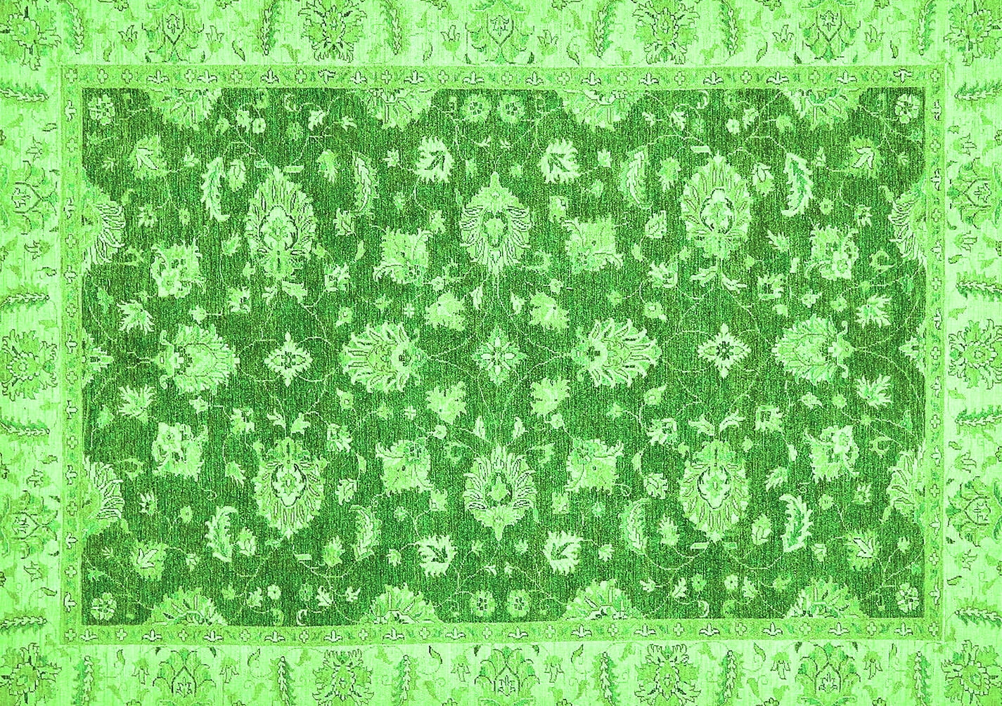 Ahgly Company Indoor Rectangle Oriental Green Traditional Area Rugs, 3 ...