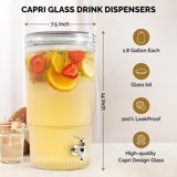 2 Pack, 1.8 Gallon Ribbed Drink Dispensers Capri Double Glass Beverage ...