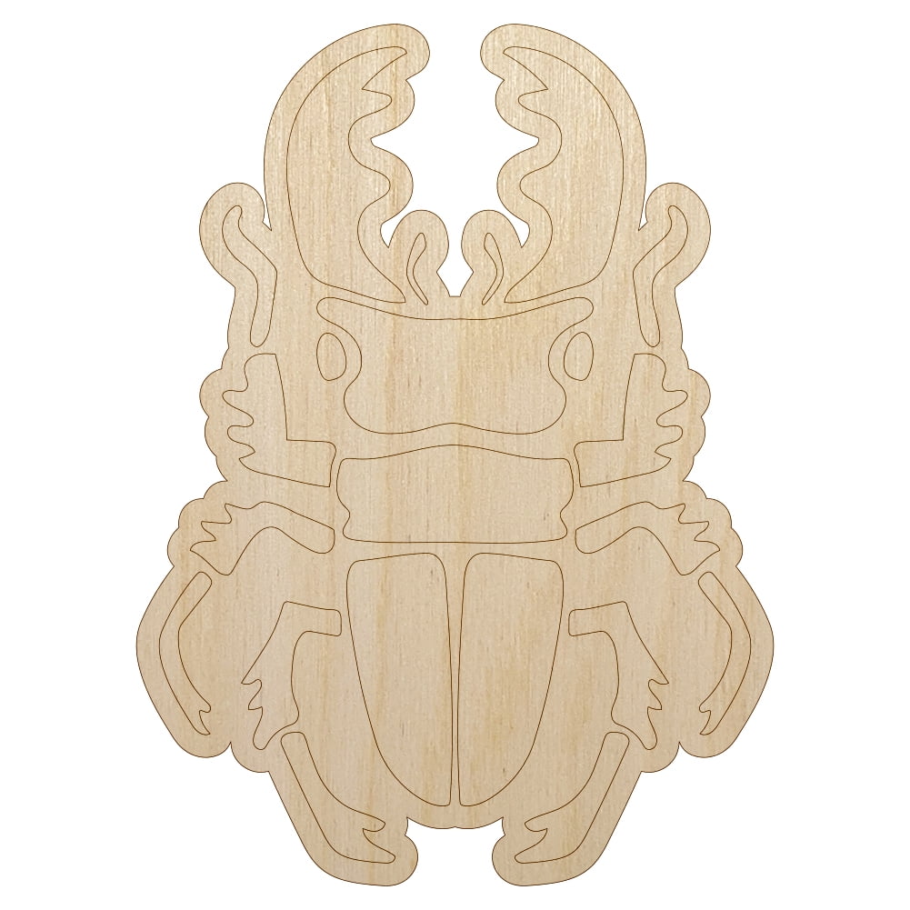 Stag Beetle Wood Shape Unfinished Piece Cutout Craft DIY Projects - 6. ...