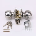 WINDLAND Locking Bedroom Door Knob Lock Set, Stainless Steel, Silver ...