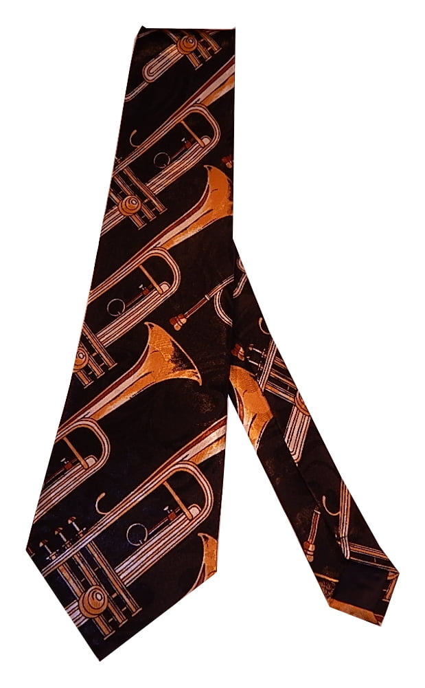Steven Harris Men's Trumpet Neck Tie Black One Size - Walmart.com