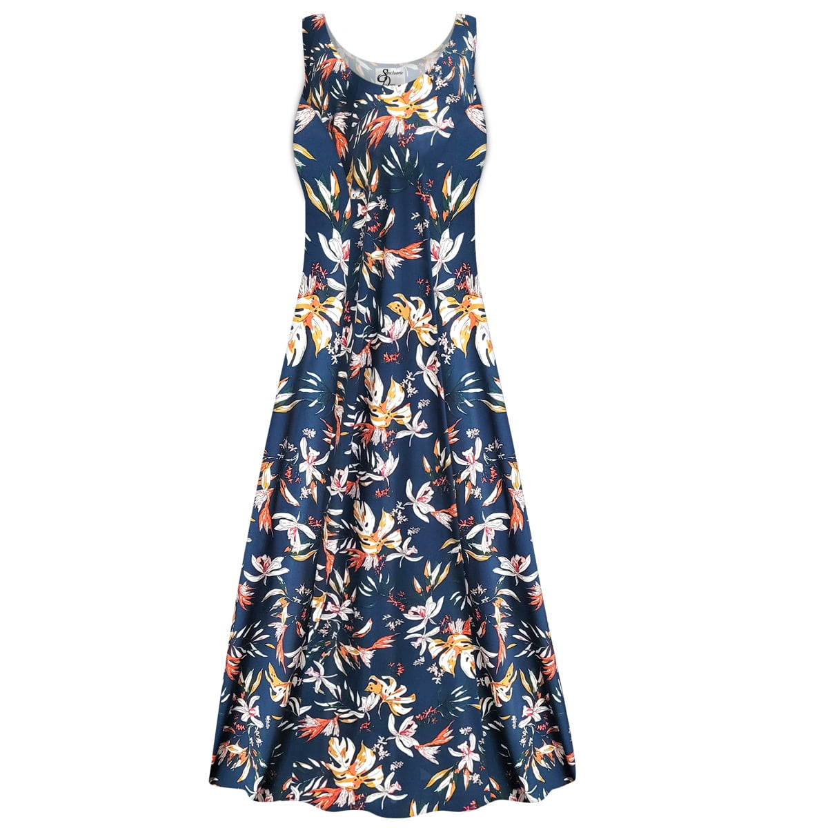 Plus size 6x Extra Tall Womens Dress Midnight Blue Magnolia Sleeveless ...