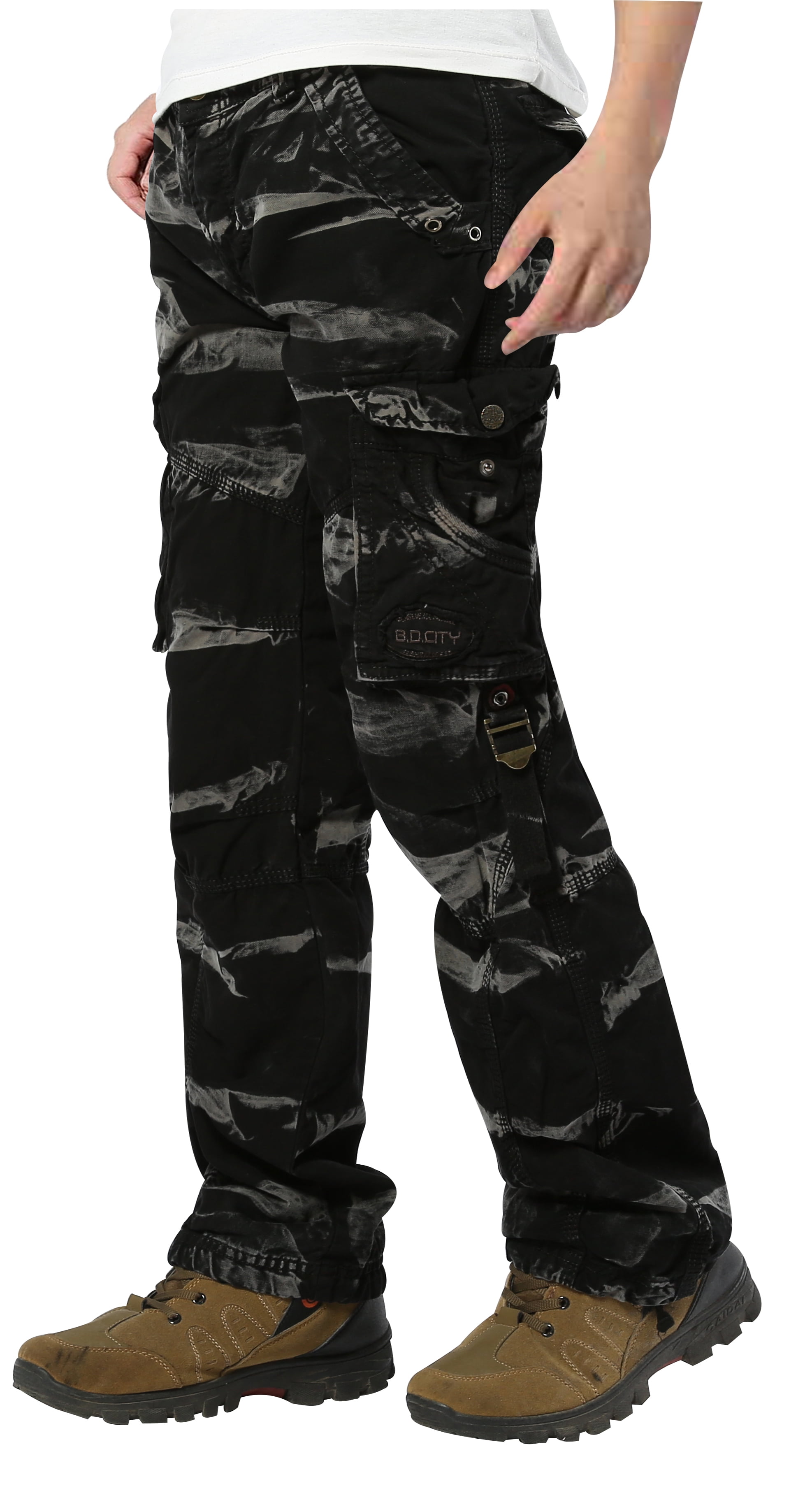 Skylinewears Men Cargo Pants 100% Cotton Camping Hiking Army Combat ...