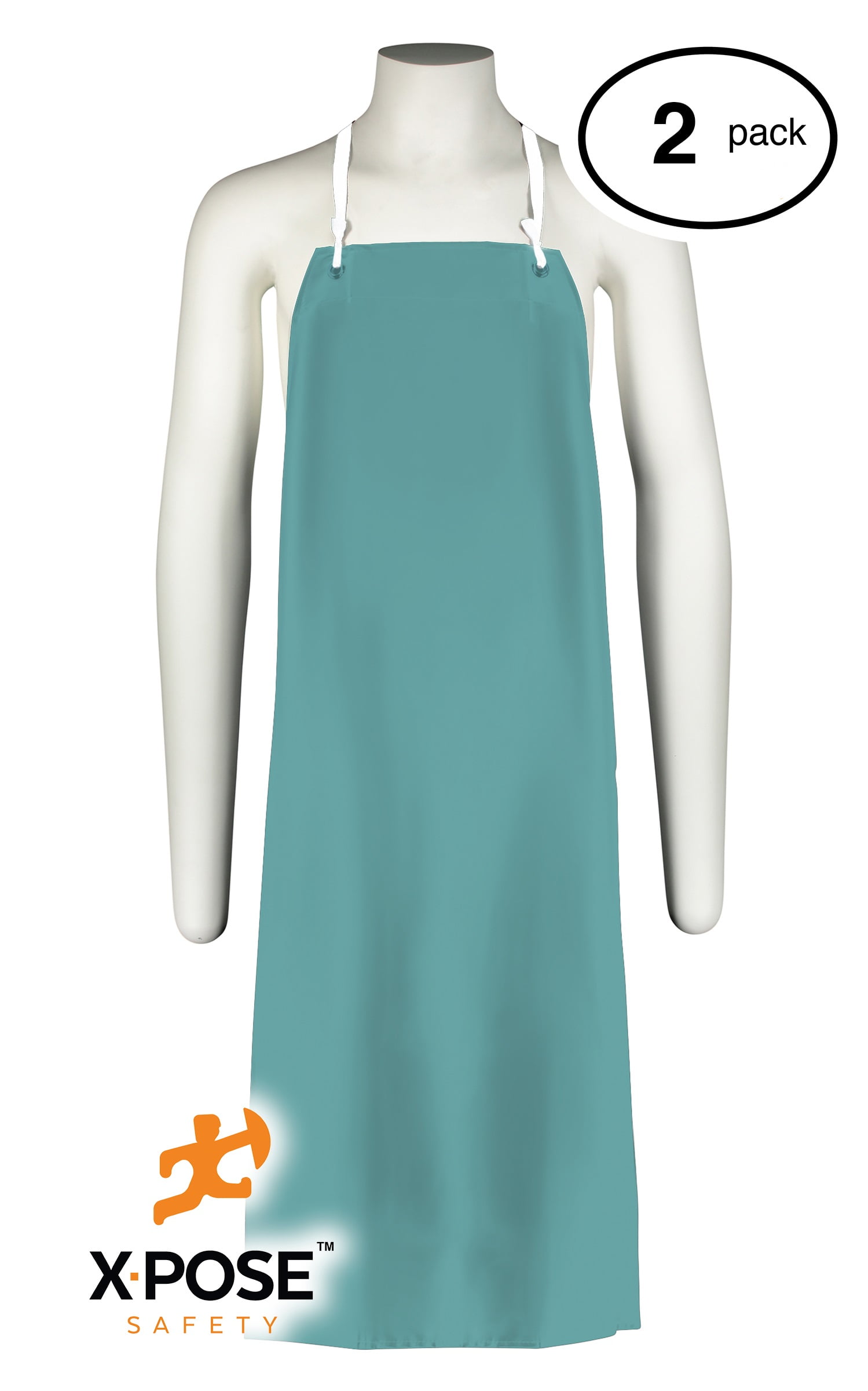 Xpose Safety Heavy Duty Vinyl Waterproof Aprons - 2 Pack, Green - for ...