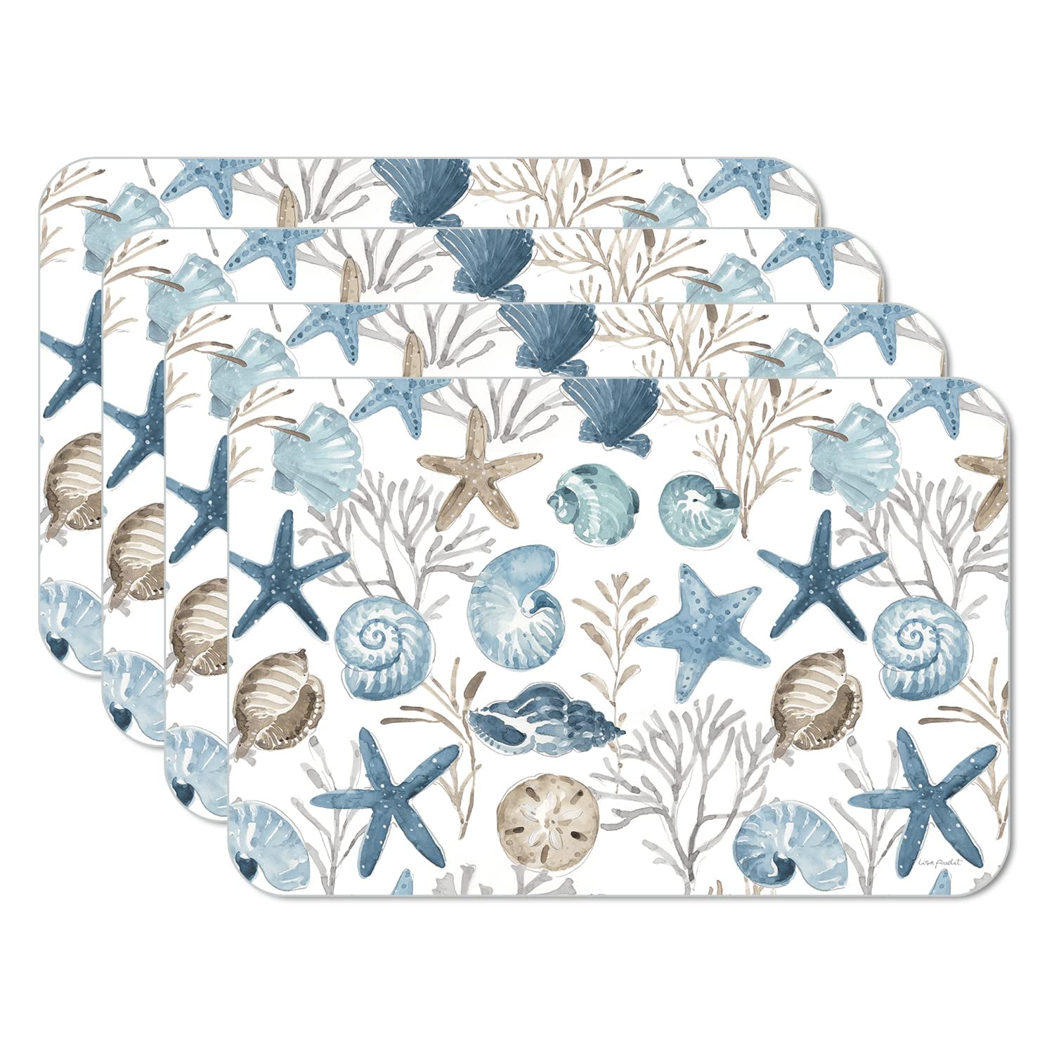 CounterArt "Blue Escape" 4-Pack Reversible Flexible Plastic Tabletop ...