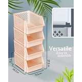 Skywin Open Front Stacking Set - Plastic Stackable Storage Bins for ...