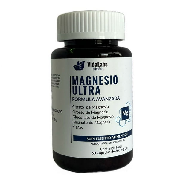 Magnesio Ultra 60 Capsulas, Magnesio de Amplio Espectro Calidad Premium ...