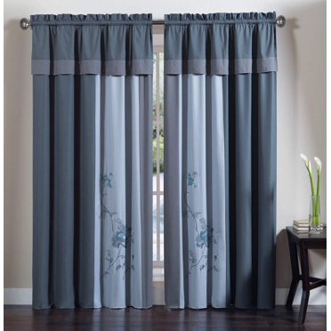 Better Homes and Gardens 6pc Window Set in Scroll-Printed Faux Silk ...