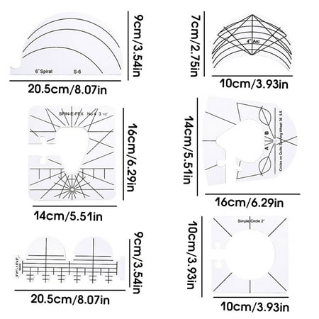 Pack of 6 Patchwork Ruler Transparent Acrylic Rulers Embroidery ...