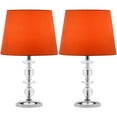 Safavieh Derry 9" Glam Crystal Table Lamp, Clear/Orange, Set of 2 ...