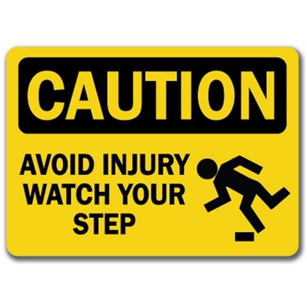 SignMission CS-Watch Step 10 x 14 in. Caution Avoid Injury Watch Your ...