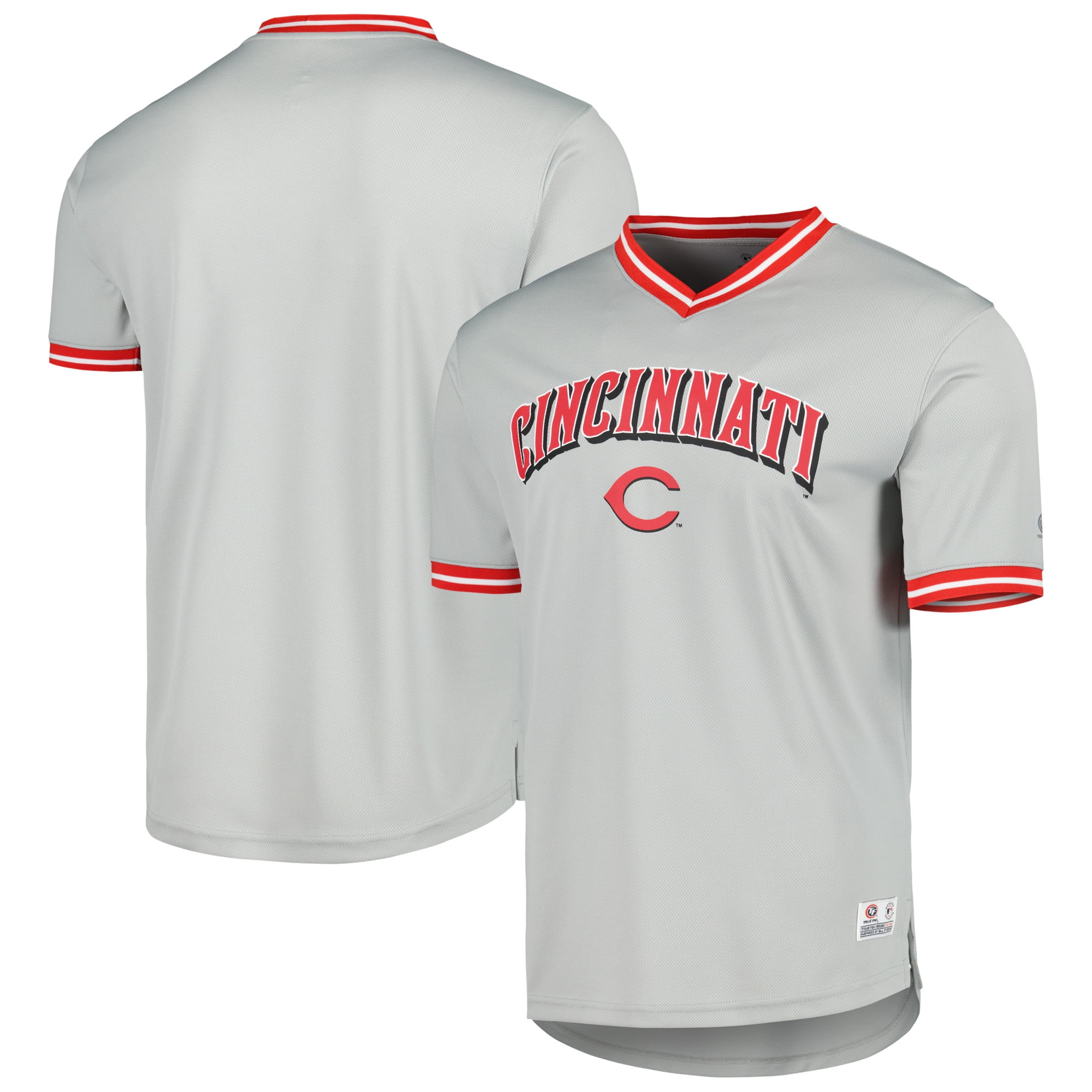 Men's Gray Cincinnati Reds V-Neck Jersey - Walmart.com
