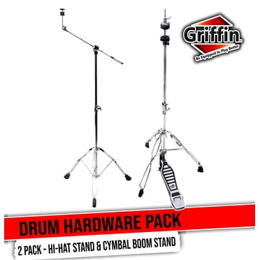 Cymbal Boom & Straight Stand Combo Set (4x Stands) by GRIFFIN ...
