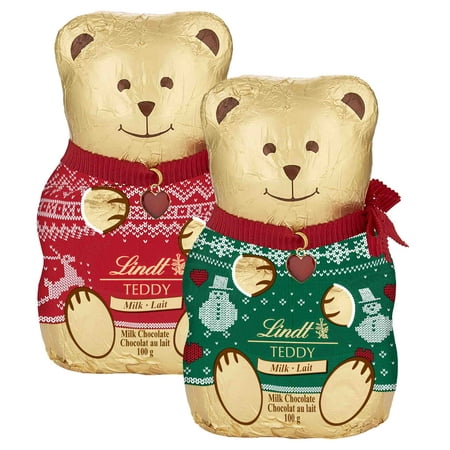 Lindt Christmas Sweater TEDDY Milk Chocolate Teddy Bear, 100 Grams ...