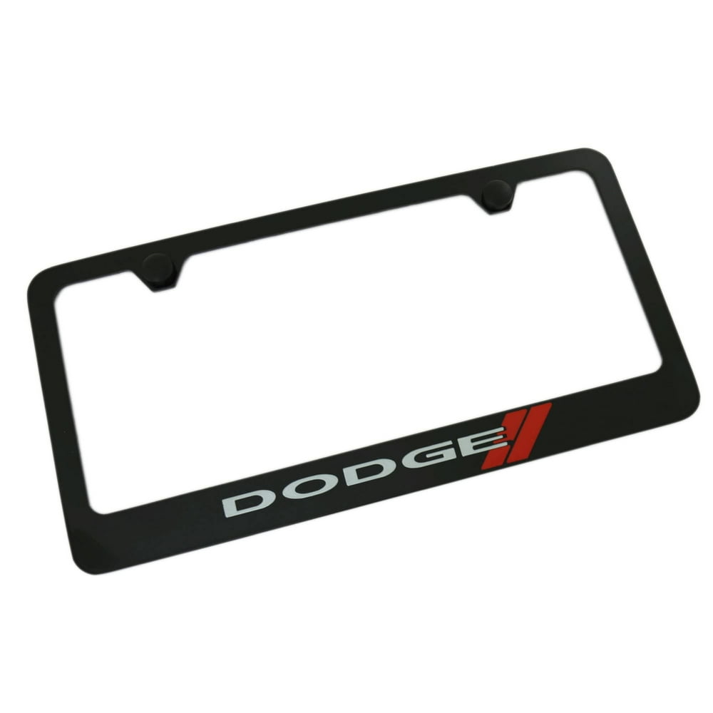 Dodge New Stripe Logo License Plate Frame (Black) - Walmart.com ...