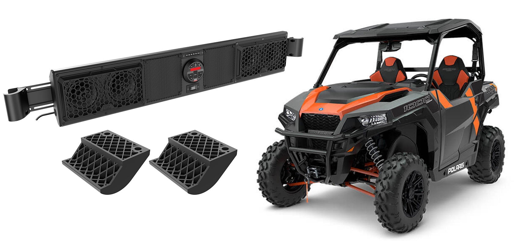 Four-Speaker Soundbar System w/Bluetooth for Polaris General Pro-Fit ...