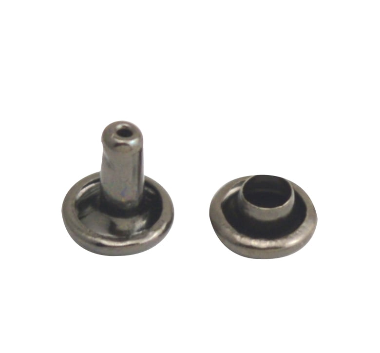 Fenggtonqii Gun Color Double Cap Leather Rivets Tubular Metal Studs Cap ...